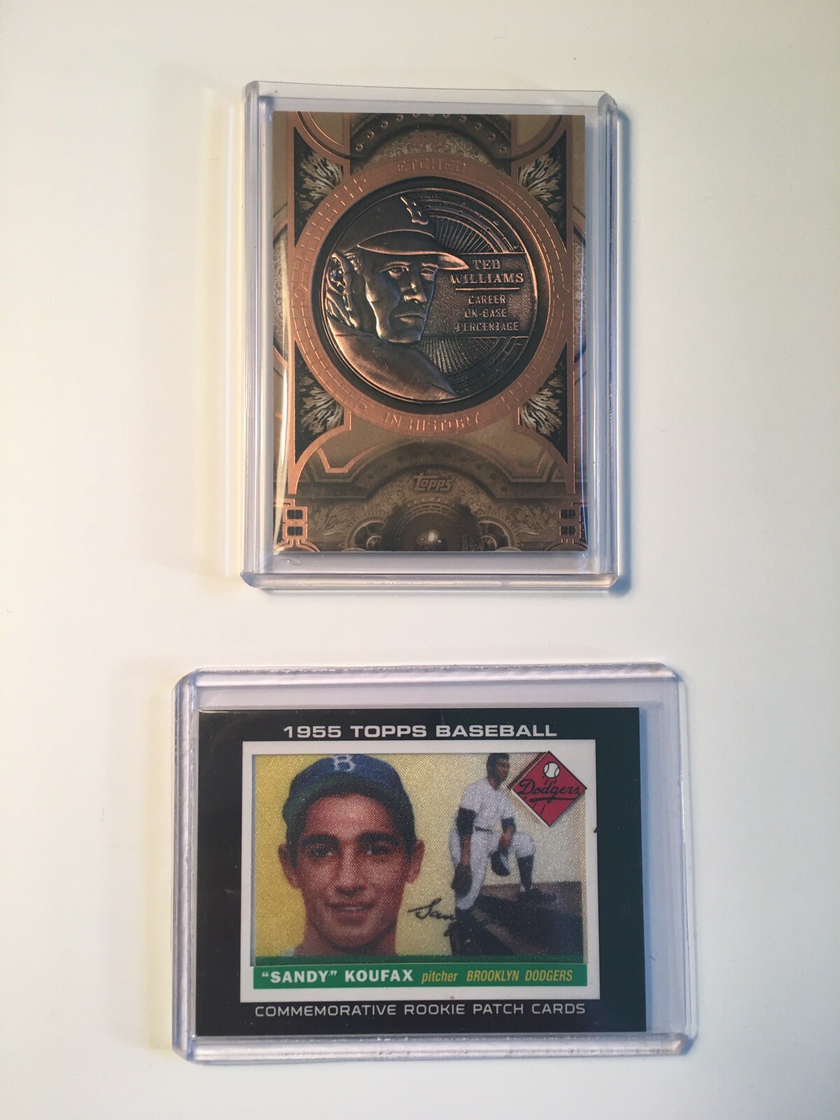 Topps 2014 And 2015 2 Card Commemorative Patch Lot Ted Williams Sandy ...