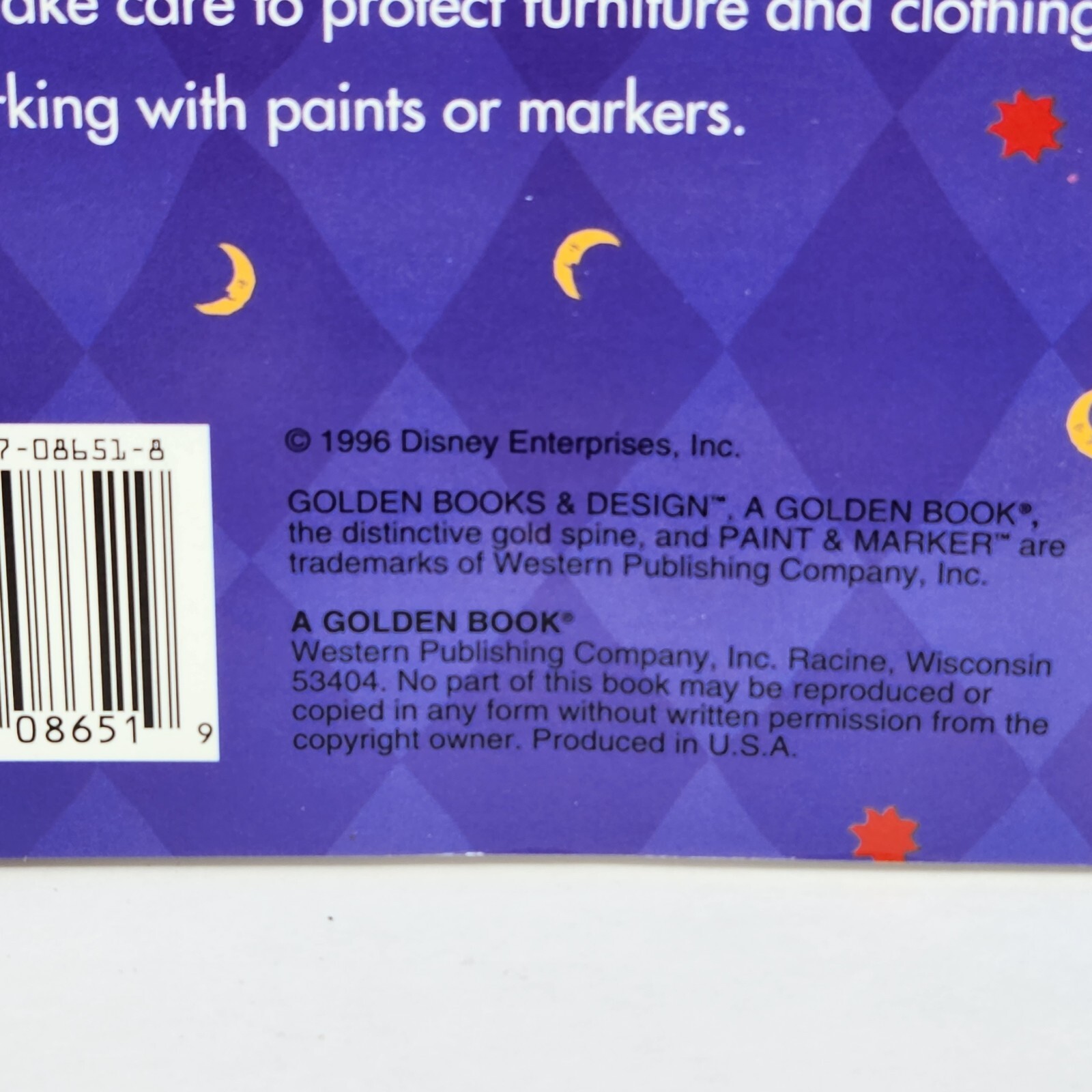 VINTAGE 1996 PAINT + MARKER DISNEY HUNCHBACK OF NOTRE DAME GOLDEN ...