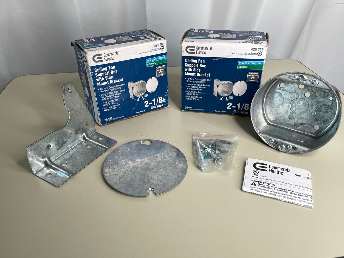 Commercial Electric Ceiling Fan Support Box With Side Mount Bracket ...