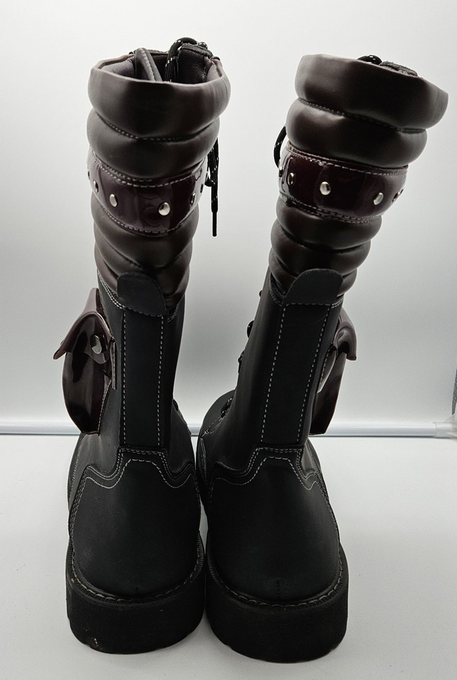 Addax Ridge Black Lace Up Military Goth Steampunk Boots Size Men's EU ...