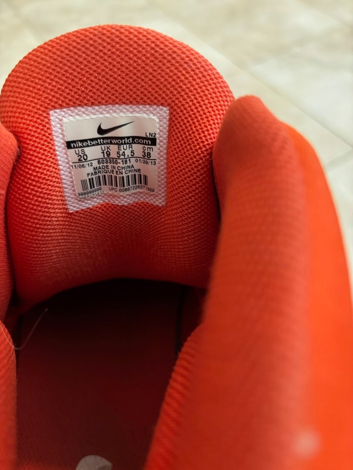 NIKE FLYWIRE Football cleats: Orange/ White Men's size 20 nearly new ...