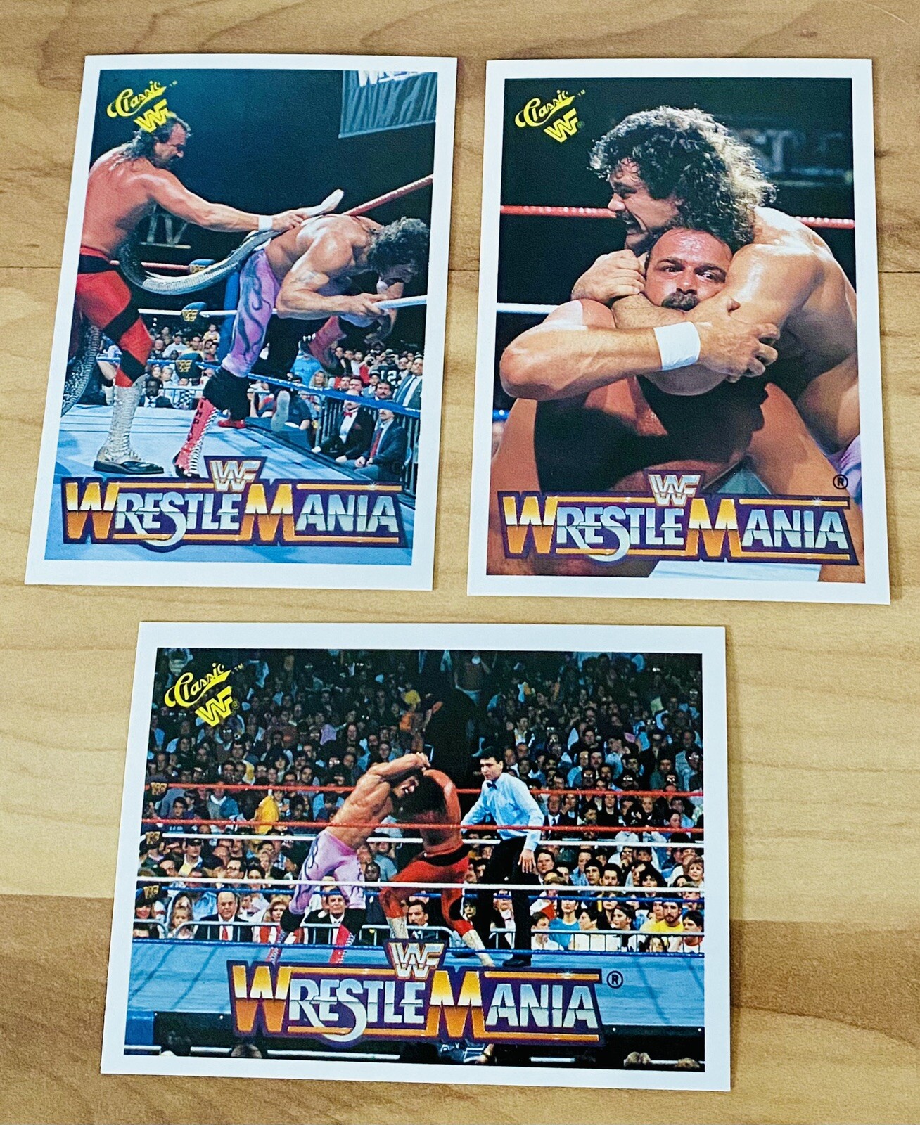 Jake The Snake Vs Rick Rude Wrestlemaina 4 Lot of 3 1990 Classic WWF 🌟 ...