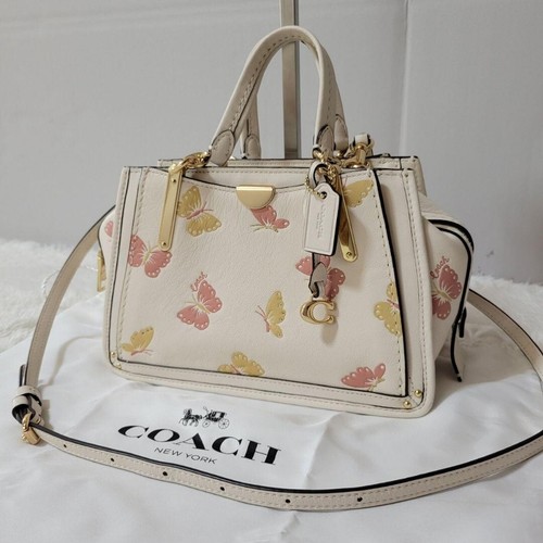Coach 69627 Dreamer 21 Butterfly Print Crossbody Satchel Bag Chalk Mini ...