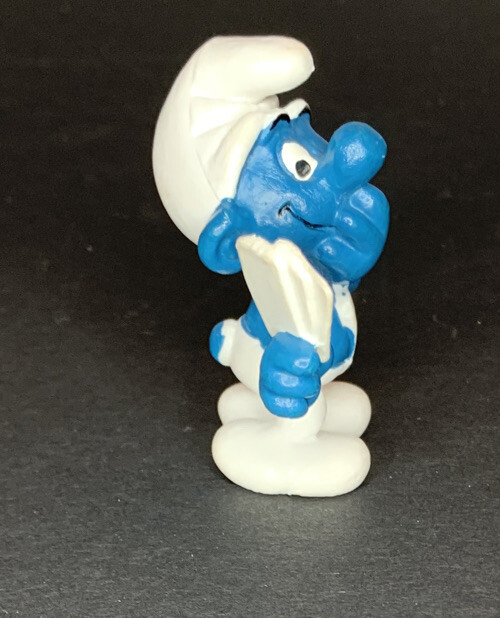 Smurfs Card Player Smurf 20056 Vintage Figure Rare PVC Toy Casino Poker ...