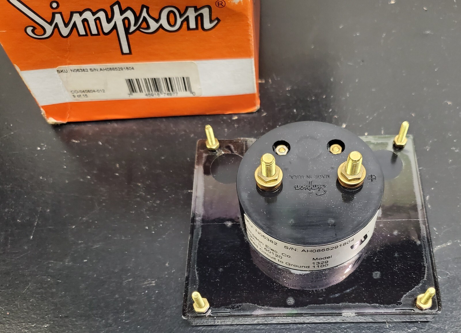 Simpson - N06382, Model 1329 - RPM x 1000 - 0 -10,000, Panel Meter ...