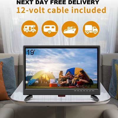 12v/240v freeview 19" DVB HDMI USB HD LED TV Motorhome Caravan Boat ...