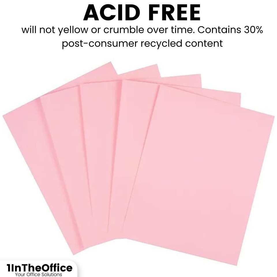 1InTheOffice Pink Copy Paper 8.5x11 Letter Size, 20lb Density, (500 ...