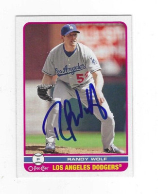 Signed RANDY WOLF Los Angeles Dodgers 2009 Upper Deck O-Pee-Chee Card ...