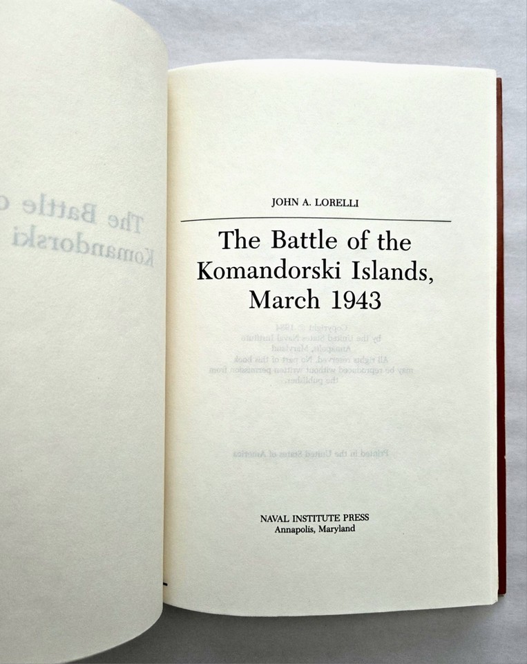 Battle of the Komandorski Islands by John A. Lorelli (1984, Hardcover ...