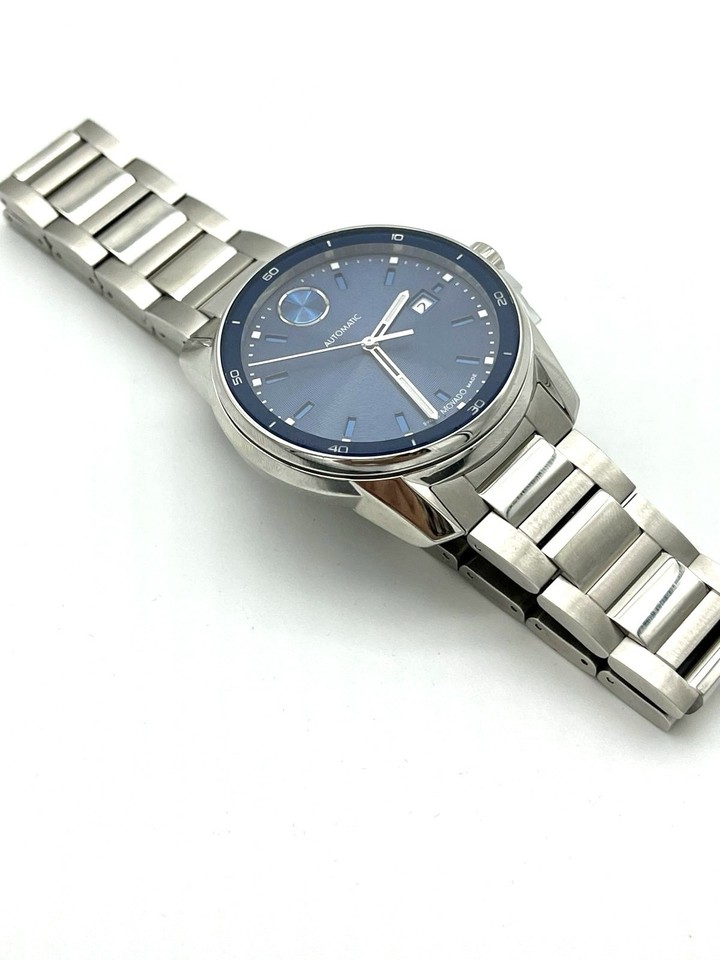 Movado BOLD Verso Automatic Blue Dial Stainless Steel Bracelet Watch ...