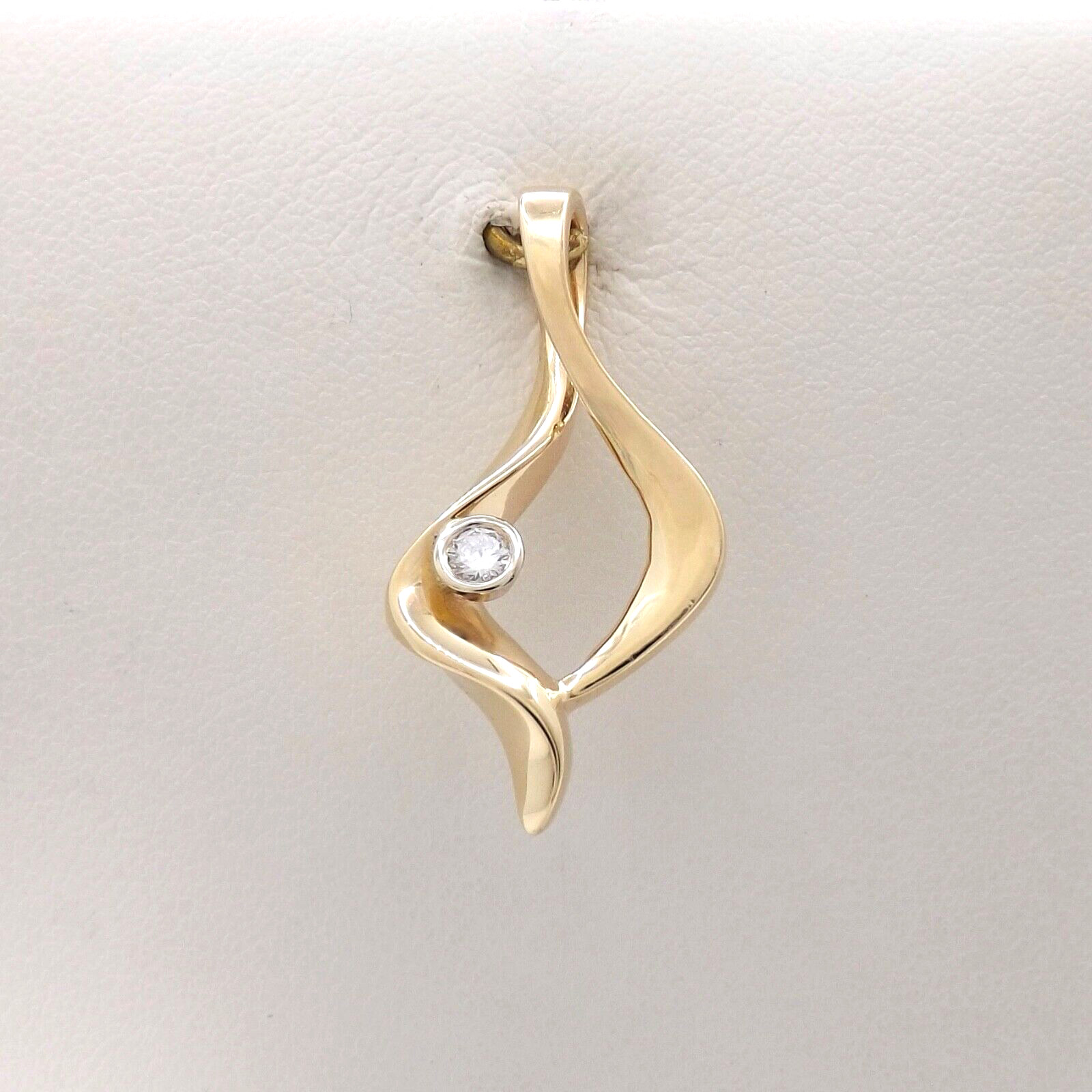 14k Gold Diamond Ribbon Infinity Slide Charm Pendant … - Gem