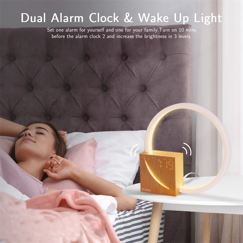 Bedside Lamp Touch Table Lamp With Natural Sounds, Desk Lamp With Alarm ...