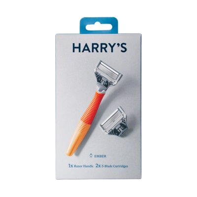 Harry's Razor Handle Orange + Two 5 Blade Cartridges 854242006050| eBay