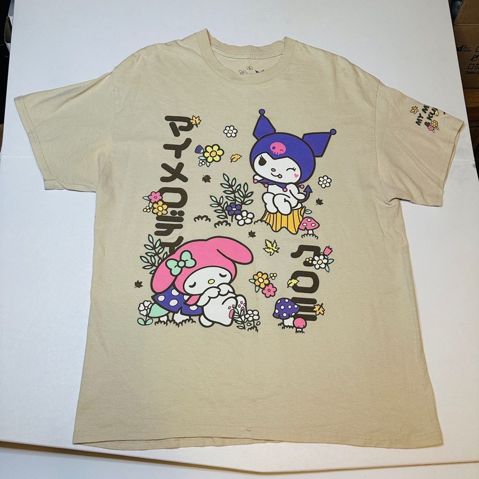 SANRIO Kuromi & My Melody Cream and Pastel Short Slee… - Gem