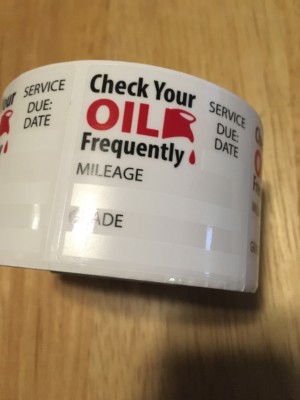 100 STATIC CLING OIL CHANGE REMINDER STICKERS DECALS FREE FAST SHIPPING ...