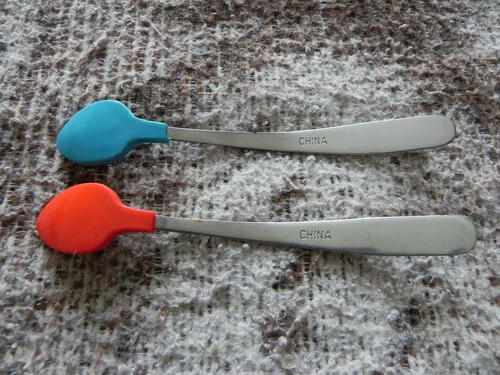 Gerber Graduates Baby Spoons, Silicone and Stainless Steel, Red & Blue ...