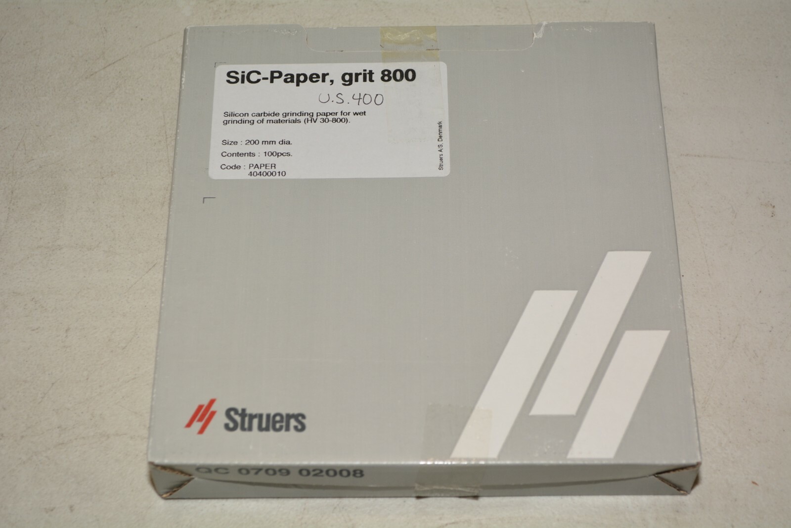 Struers Inc. 40400010 Grit 800 SiC-Paper 200mm Diameter (Box With ...