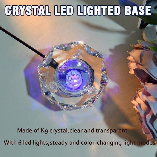 Crystal LED Light Base Multicolor Changing Pedestal Color Show Stand ...