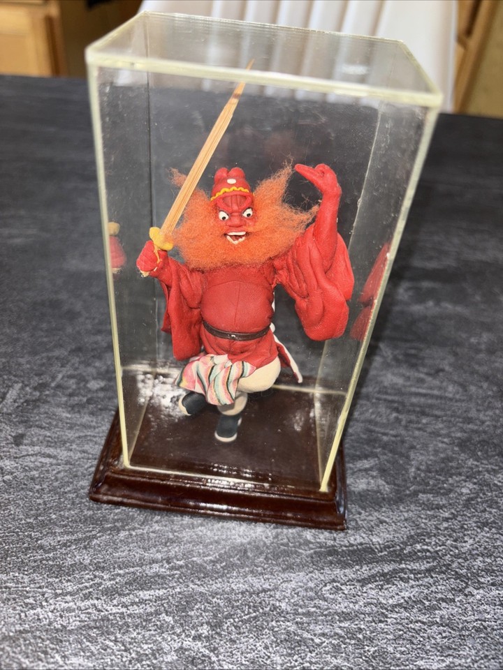Rare Vintage Japanese Clay Doll Tengu Red Face Demon Devil Folk Art ...