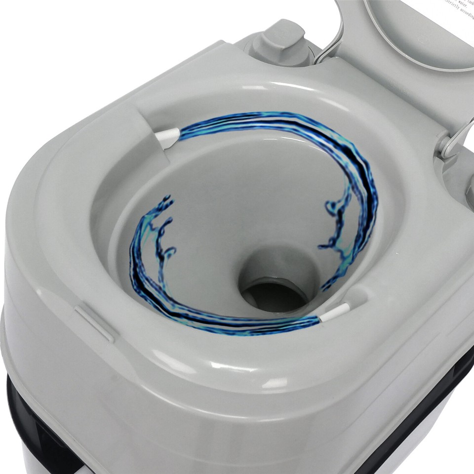 24L 6.3 Gallon Advanced Portable Toilet Flush Camping Travel Piston ...