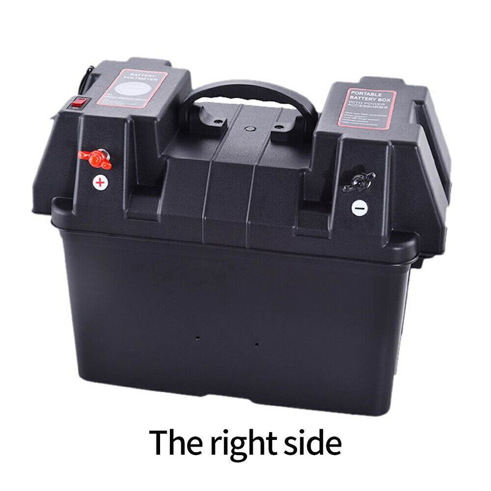 Large Electronics Battery Box 12V Leisure Power with Dual USB Sockets ...