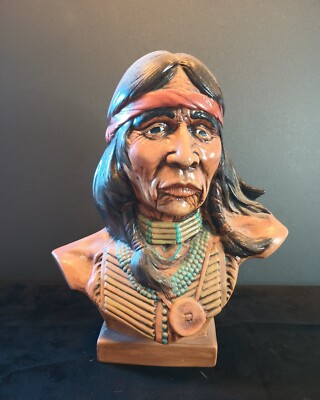 Native American ceramic Bust Statue | eBay