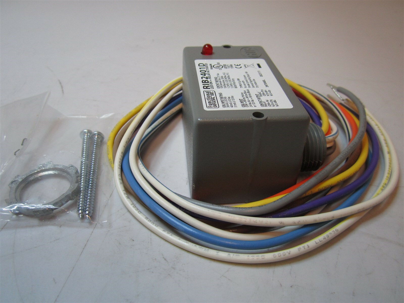 FUNCTIONAL DEVICES INC / RIB RIB2401D Enclosed Pre-Wired Relay 10A ...
