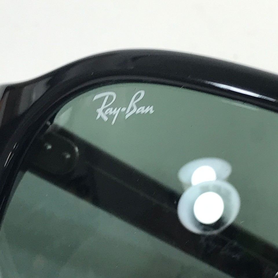 Ray-Ban Sunglasses RB4128 601 Polished Black Square Frames w/ Green ...