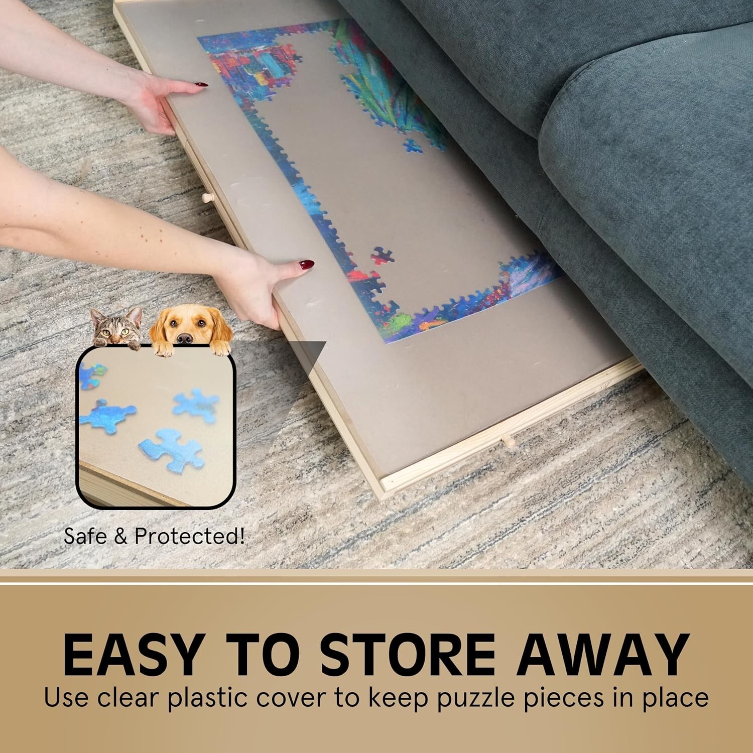 Rotating Puzzle Board with Drawers | 360-Degree Adjustable Puzzle Table ...