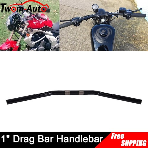Black Bike Drag Handlebar 1" Bar For Harley Sportster XL883 Softail ...