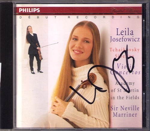 Leila JOSEFOWICZ Signed TCHAIKOVSKY SIBELIUS Violin Concerto CD Neville ...