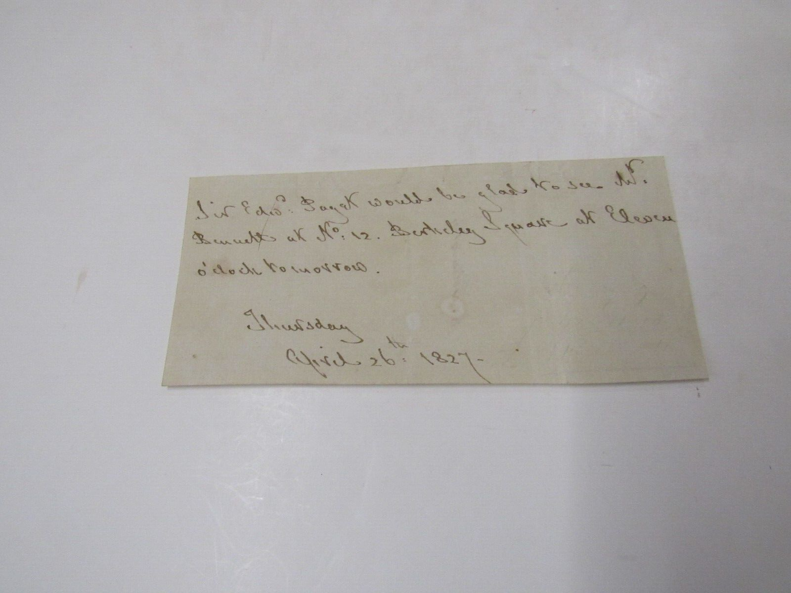 Original 1827 General Edward Paget Manuscript Note, military interest ...
