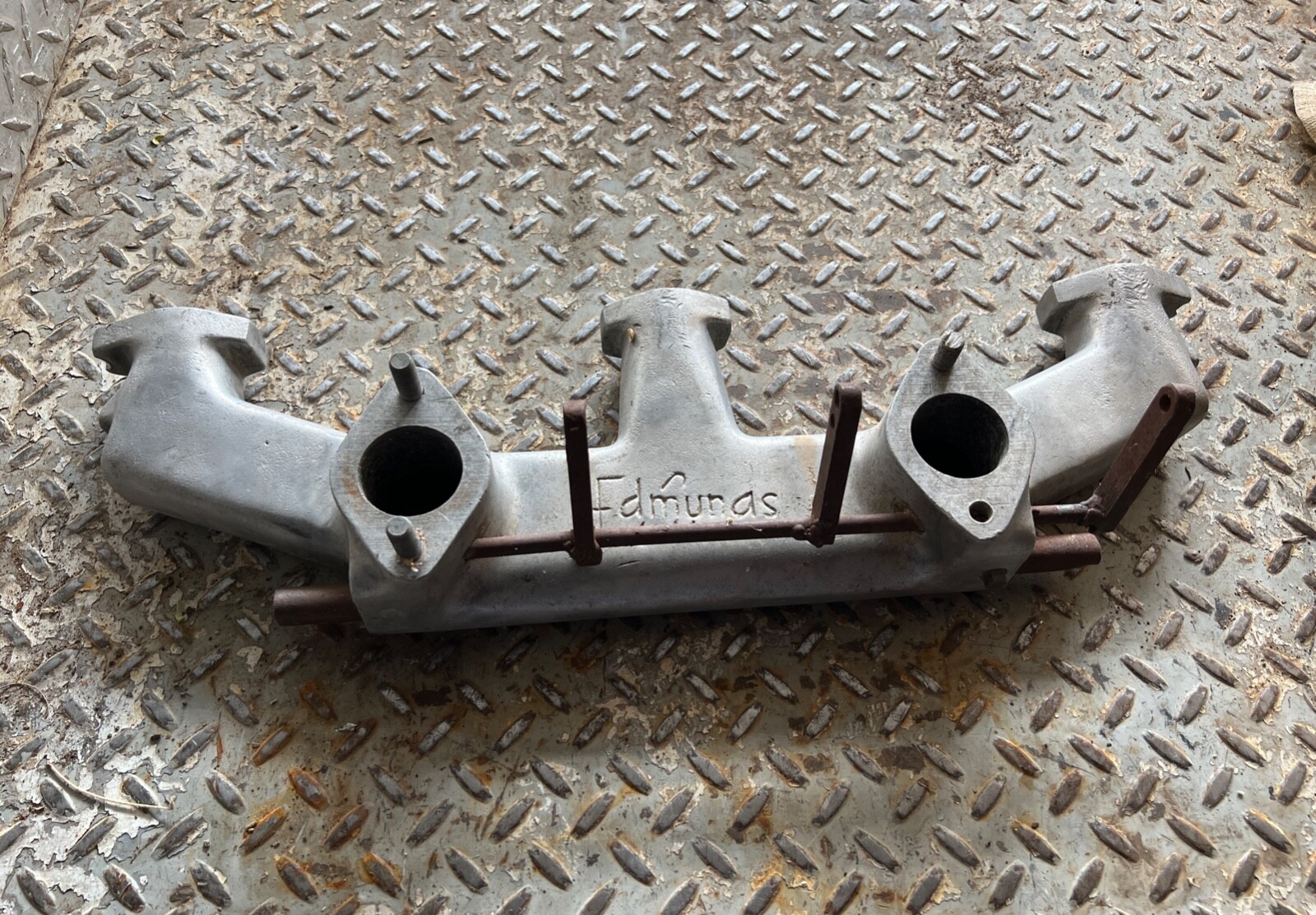 30's 40's 50's Rare Vintage EDMUNDS Custom Chevy 2x1 bbl Intake for 216 ...