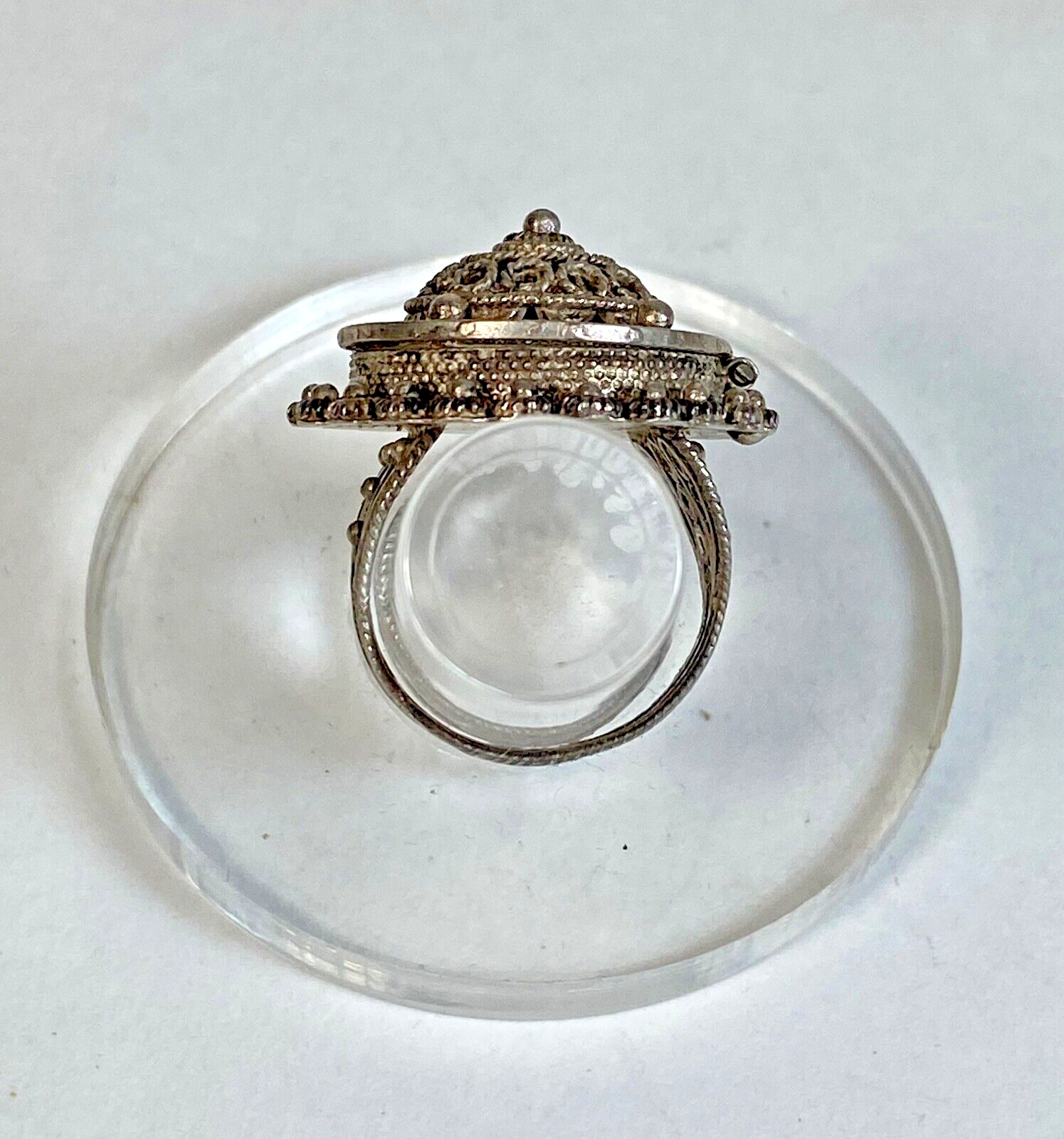 Vintage or Antique Etruscan Byzantine Ottoman filligree silver poison ...