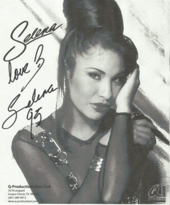 SELENA QUINTANILLA SIGNED PHOTO AUTOGRAPH ORIGINAL SIGNATURE MEXICO ...