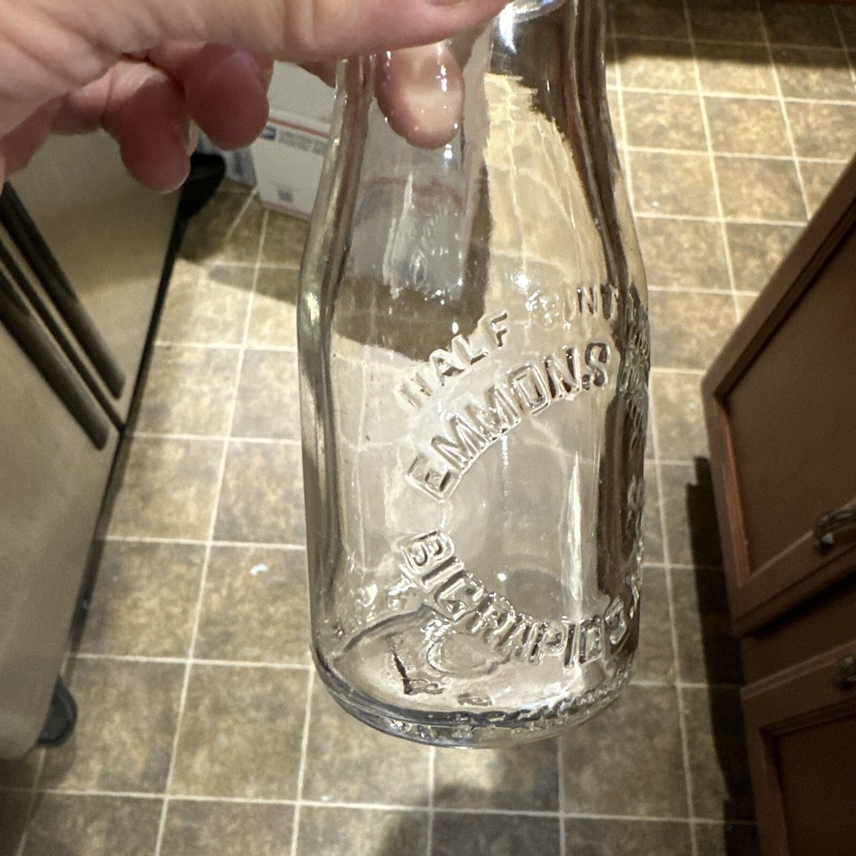 Emmons Dairy Embossed Half Pint Milk Bottle Big Rapids Michigan MI | eBay
