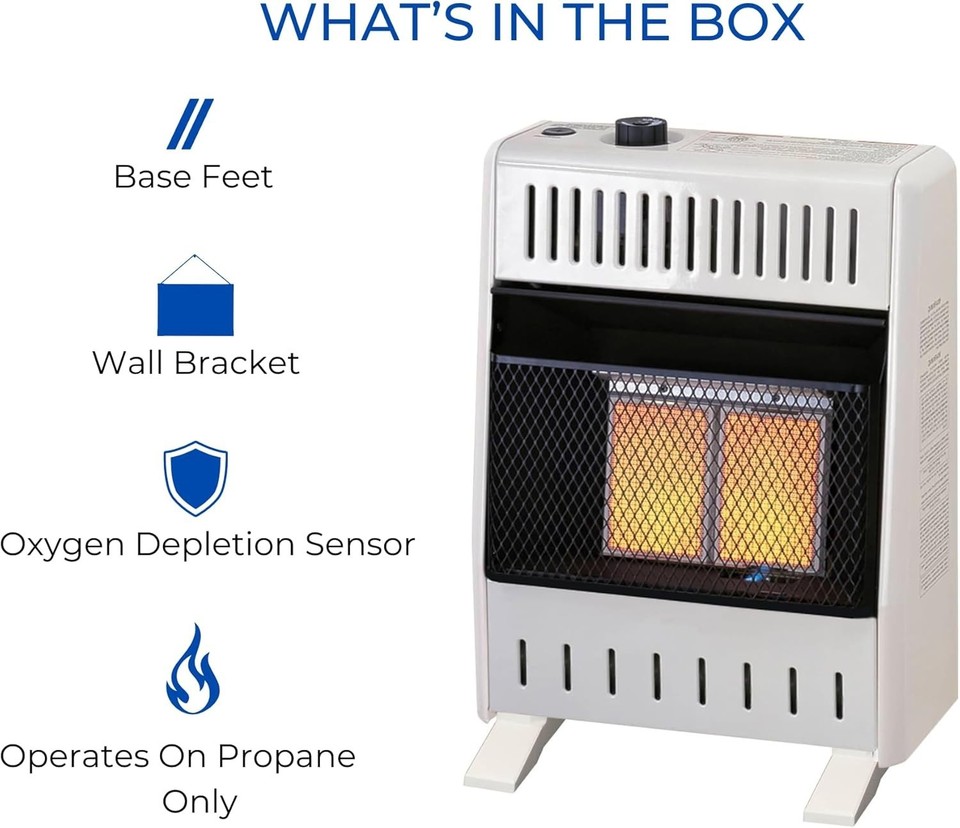 Heating Liquid Propane Ventless Infrared Plaque Heater w/ Base Feet 10 ...