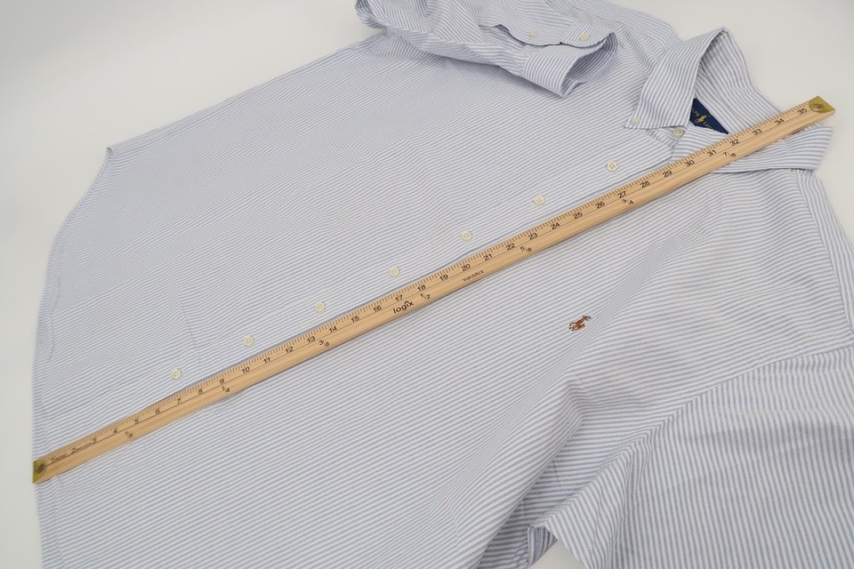 Polo Ralph Lauren Mens 3XB Blue Chambray Striped Oxford Button Down ...
