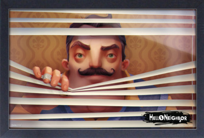 HELLO NEIGHBOR BLINDS 13x19 FRAMED GELCOAT POSTER VIDEO GAMES AI NEW ...