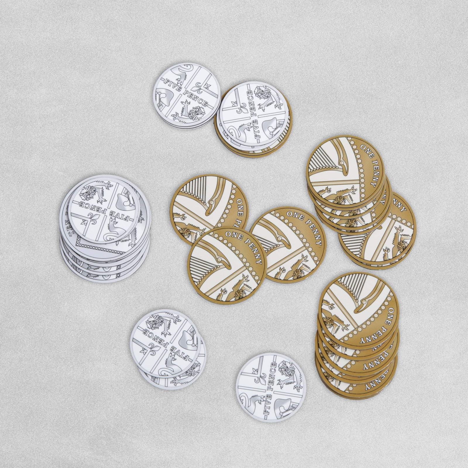 Magnetic Play Coins 1p, 2p, 5p and 10ps - 50 Coins Total - Educational ...