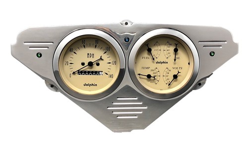 1955 1956 1957 1958 1959 Chevy Truck Quad 2 Gauge Dash Panel Insert Tan ...