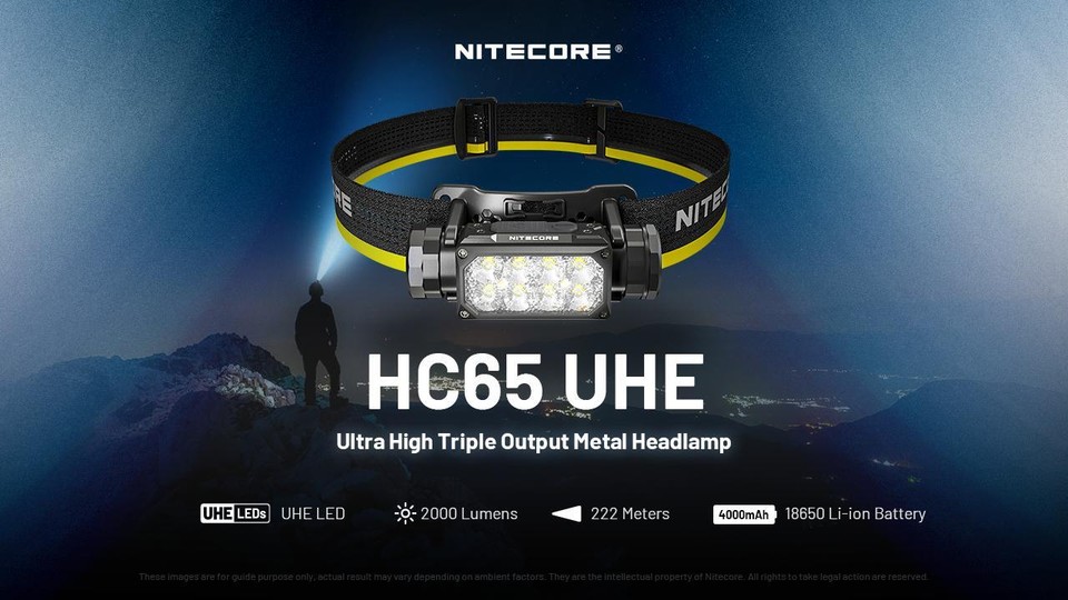 Nitecore HC65 UHE Ultra High Triple Output Metal Headlamp - 2,000 Lum ...