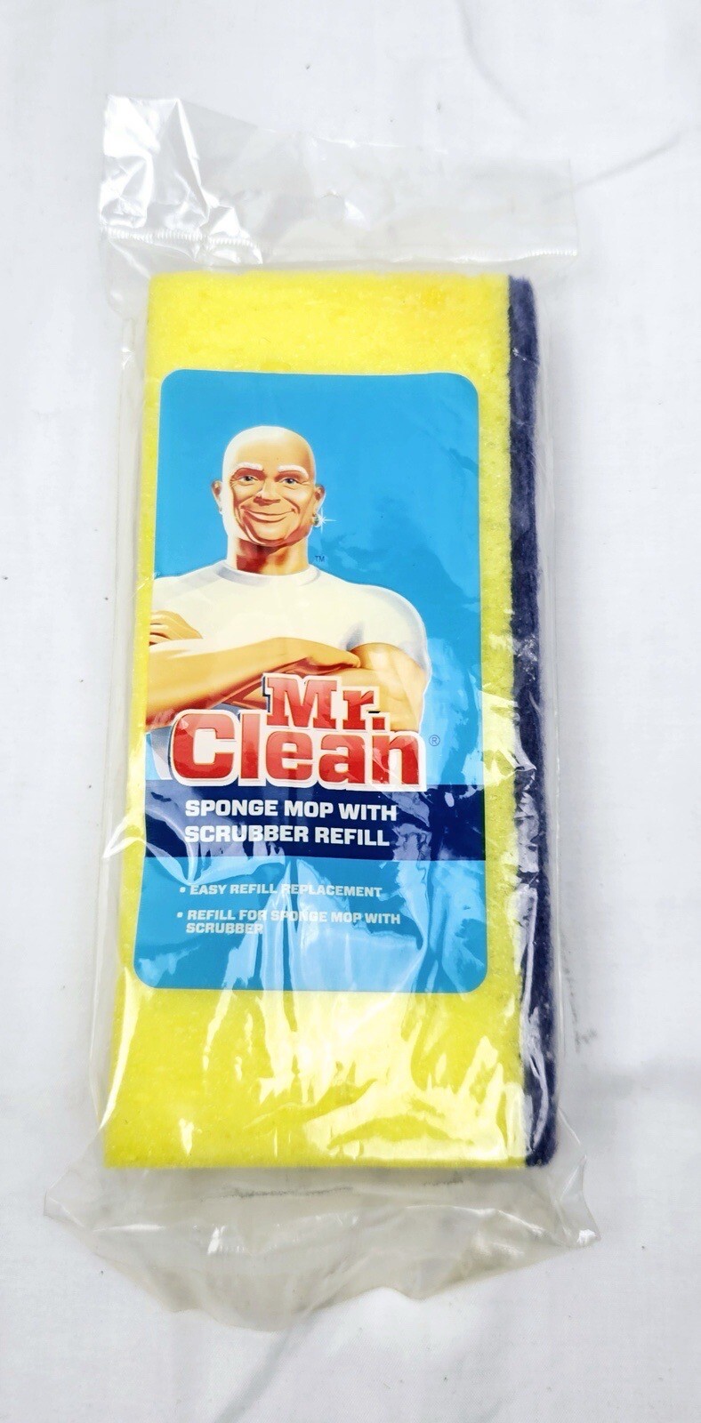 MR. CLEAN Snap On / Off Sponge Mop Refill Scrubber Yellow Replacement ...