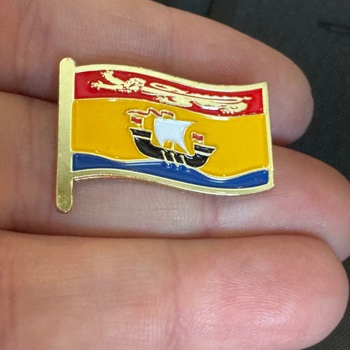 Vtg New Brunswick Flag Enamel Lapel Pin Red Yellow Blue Gold Tone ...