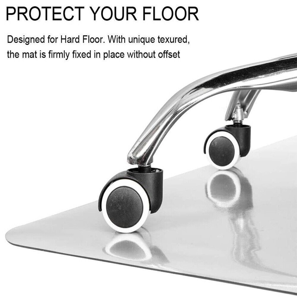 Non Slip Office Chair Desk Floor Mat Computer Carpet PVC Plastic Clear ...