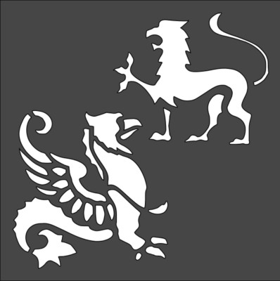 1- 5.5x5.5 inch Custom Cut Stencil, (PI-21) Mythical Creatures | eBay