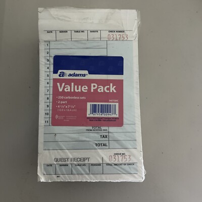 Adams 10450SW 2-Part Carbonless Guest Check Pad (250 Forms, 1/Pack) | eBay