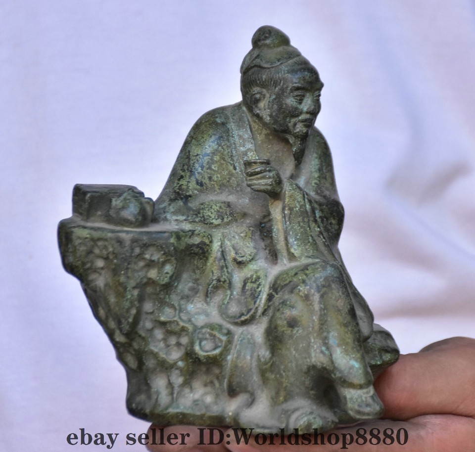 4.8" Old Chinese Copper Dynasty Li Bai Man Figure Statue Sculpture | eBay