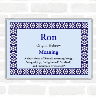 Ron Name Meaning Jumbo Fridge Magnet Blue | eBay UK