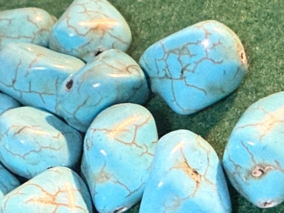 (10) Original Navajo Indian Turquoise Trade Beads Nuggets Fur Trade ...